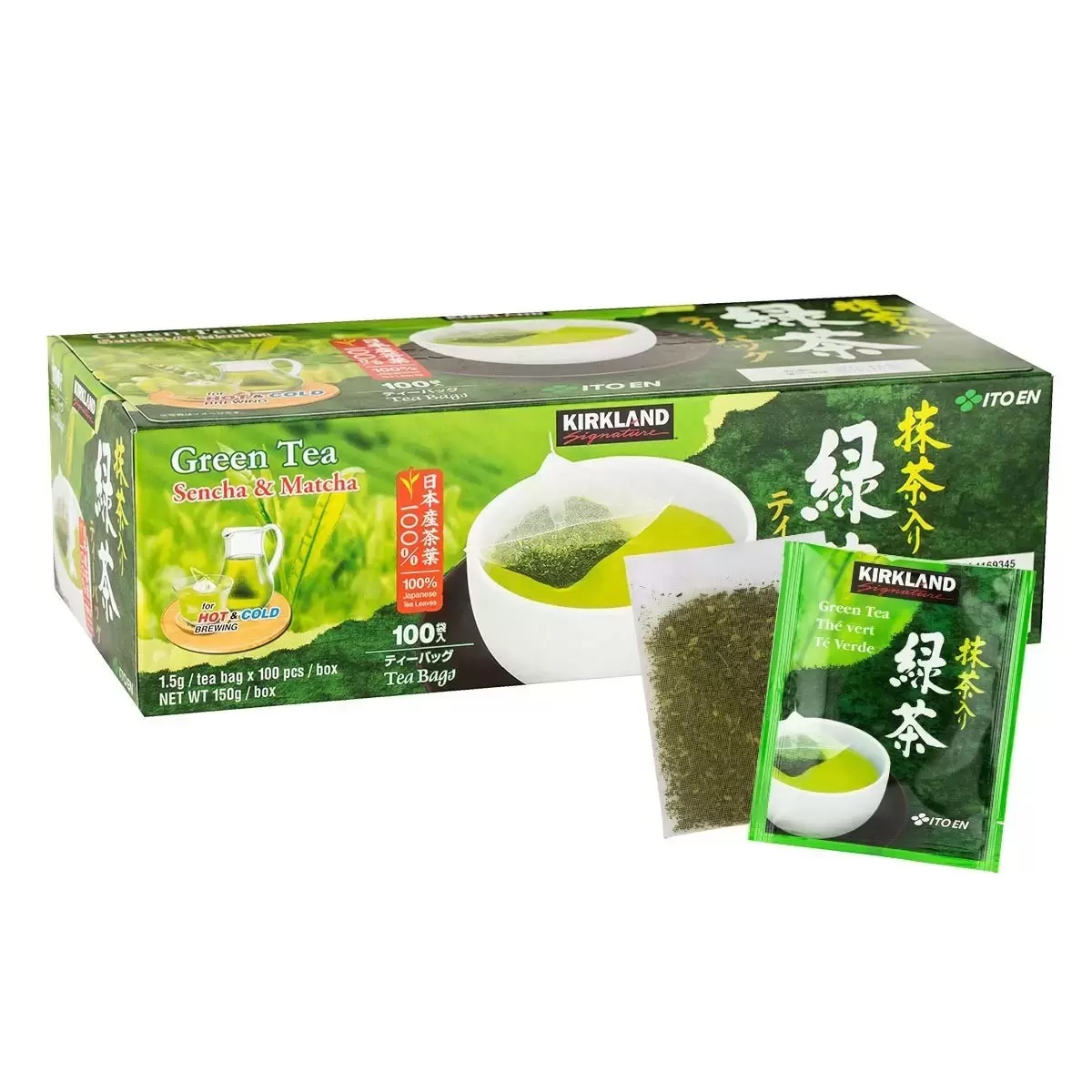 Kirkland Signature Green Tea Matcha Blend, 100 Tea Bags – Home Stases
